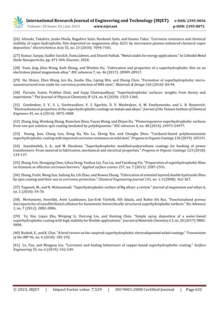 A REVIEW ON SYNTHESIS AND DEVELOPMENT OF SUPERHYDROPHOBIC COATING | PDF