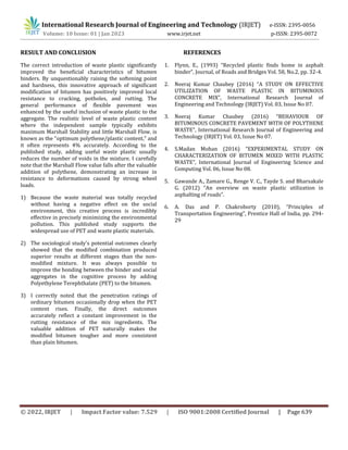 Study of Plastic Waste Mix Bitumen | PDF