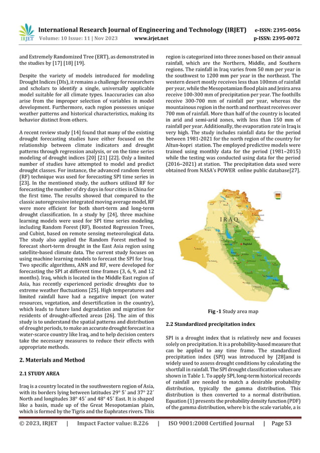 Predicting Meteorological Drought in Iraq: An Evaluation of Machine Learning Techniques by ...