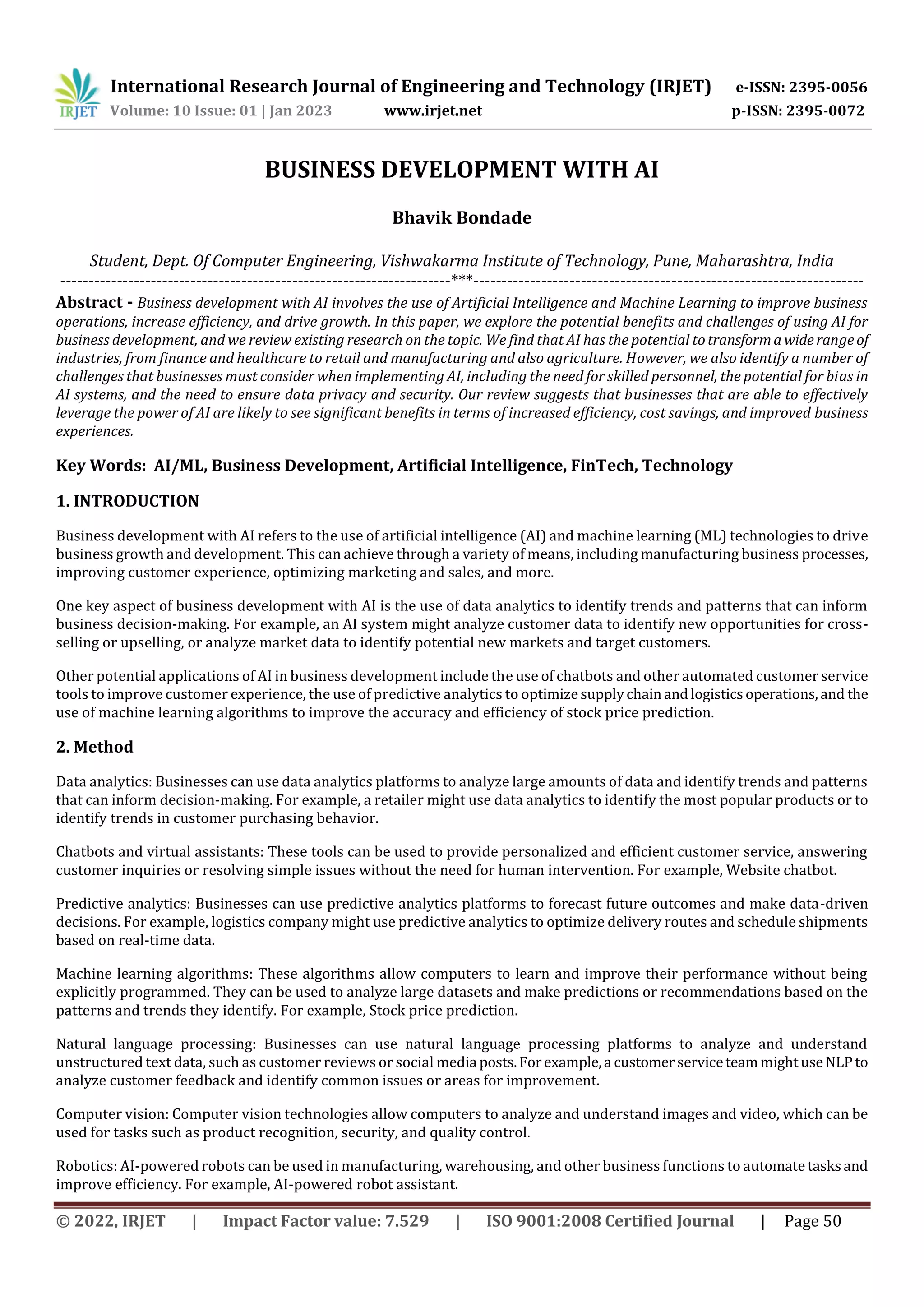 BUSINESS DEVELOPMENT WITH AI | PDF