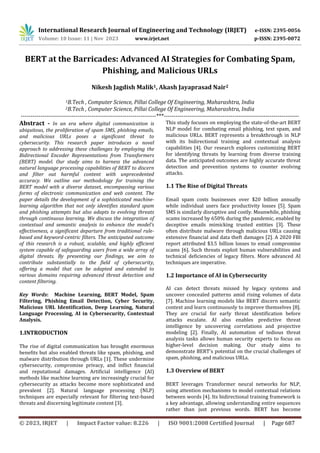 BERT at the Barricades: Advanced AI Strategies for Combating Spam ...