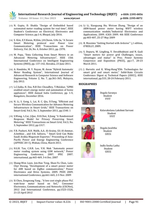 “Smart Electricity Meter Using IoT and Blockchain Technology” | PDF