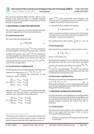 Experiment to determine a method for effortless static calibration of ...