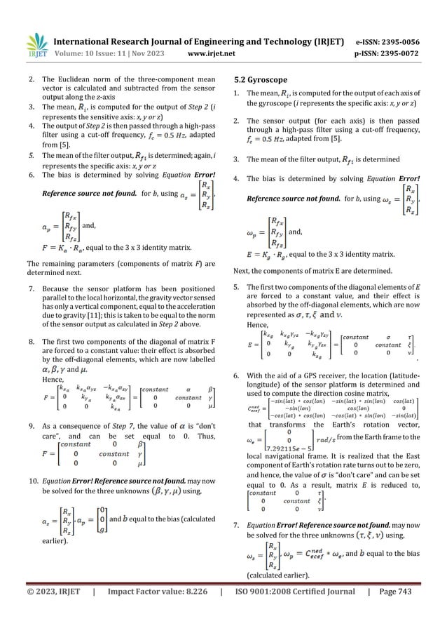 Experiment to determine a method for effortless static calibration of ...
