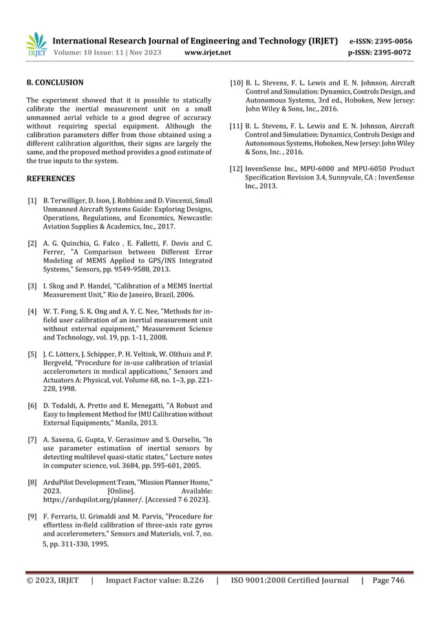 Experiment to determine a method for effortless static calibration of ...