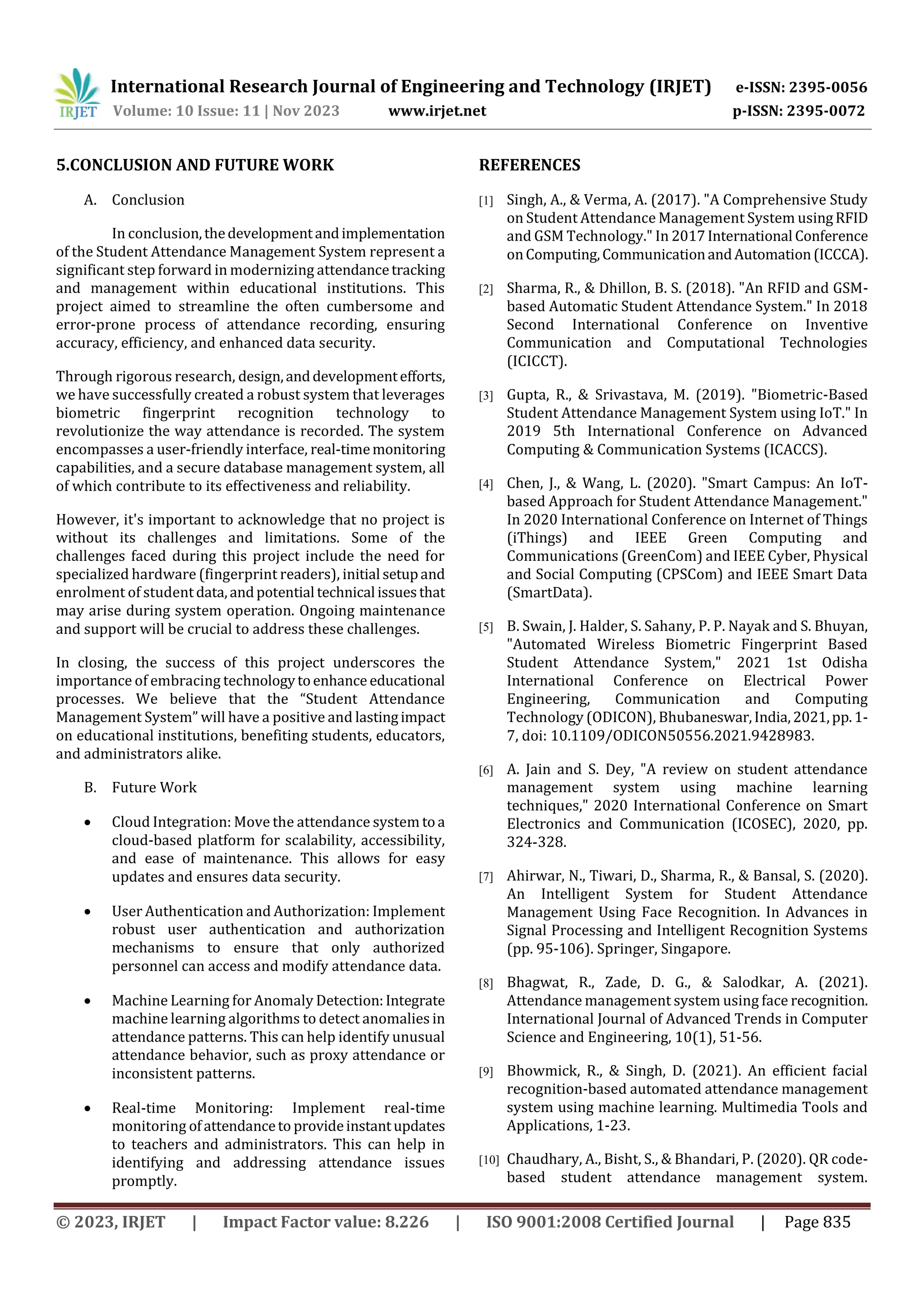 Student Attendance Management System by Using Fingerprint Reader | PDF