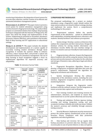 Student Attendance Management System by Using Fingerprint Reader | PDF