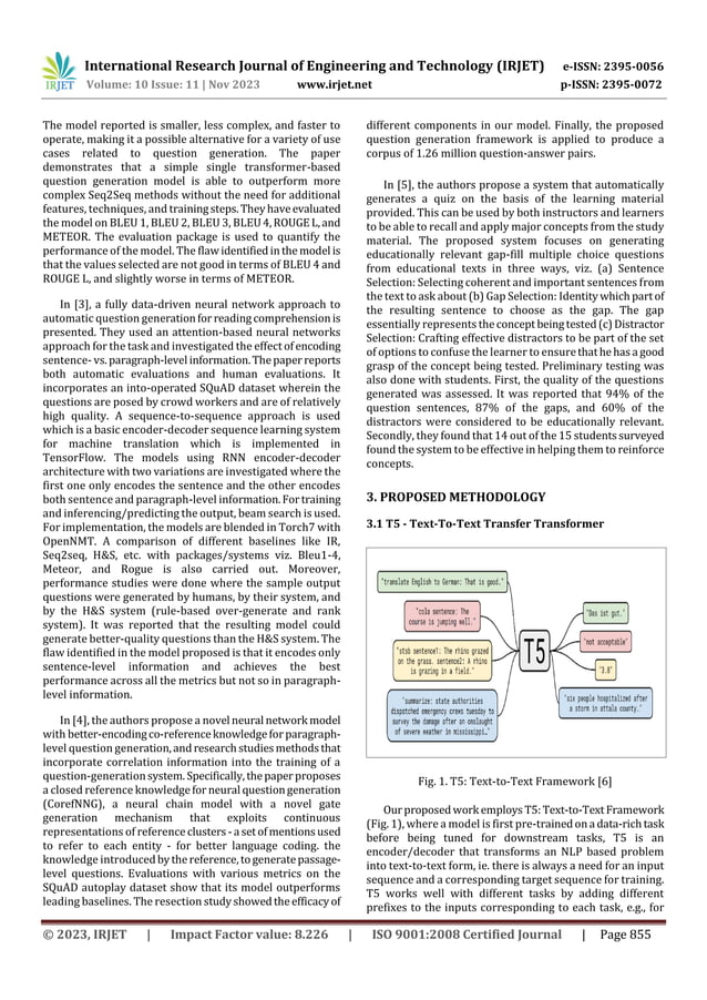 AUTOMATIC QUESTION GENERATION USING NATURAL LANGUAGE PROCESSING | PDF