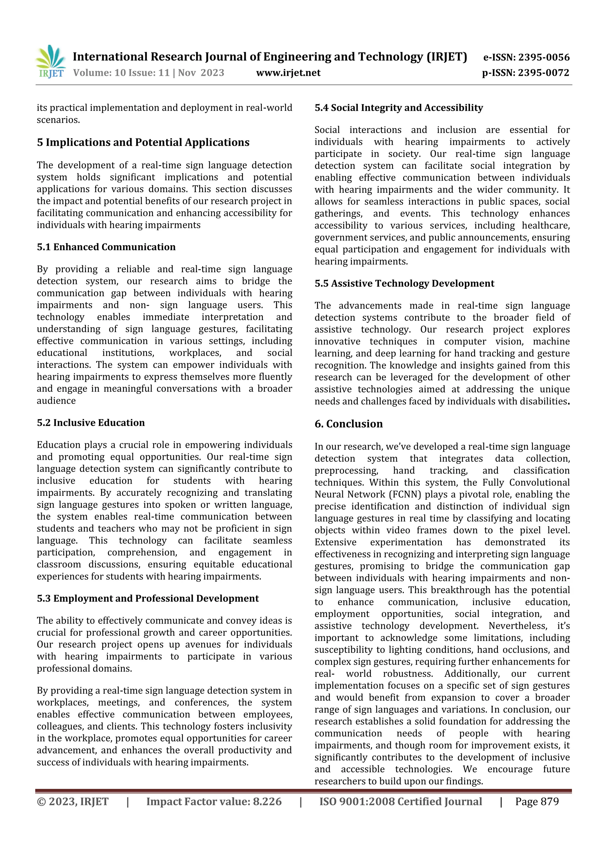 Sign Language Detection And Classification Using Hand Tracking And Deep Learning In Real Time Pdf