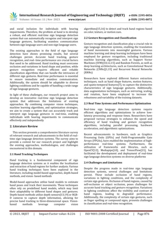Sign Language Detection and Classification using Hand Tracking and Deep Learning in Real-Time | PDF