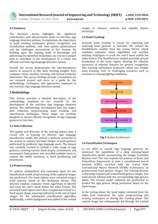 Sign Language Detection and Classification using Hand Tracking and Deep Learning in Real-Time | PDF