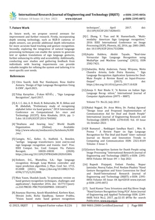 Sign Language Detection and Classification using Hand Tracking and Deep Learning in Real-Time | PDF