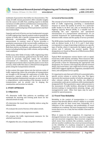 ENHANCING URBAN ROAD NETWORK EFFICIENCY IN KERALA, INDIA: A COMPREHENSIVE ANALYSIS OF TRAFFIC ...