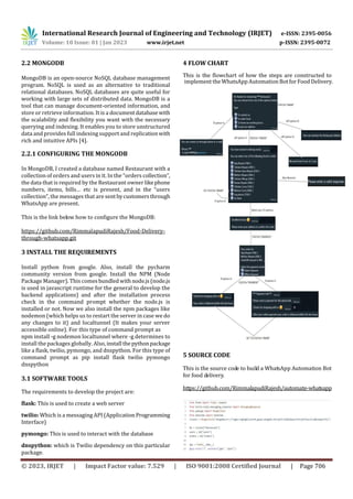 ONLINE FOOD ORDERS THROUGH WHATSAPP AUTOMATION BOT | PDF