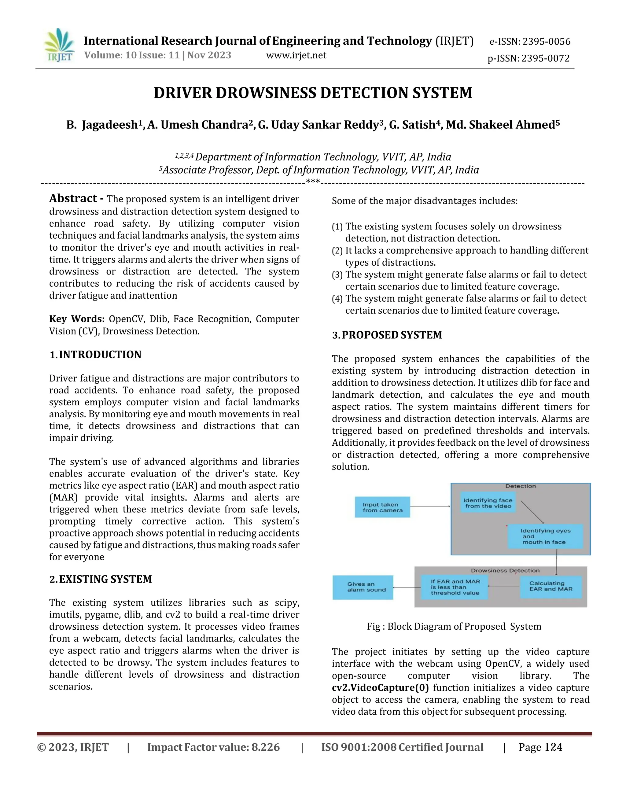 Driver Drowsiness Detection System Pdf