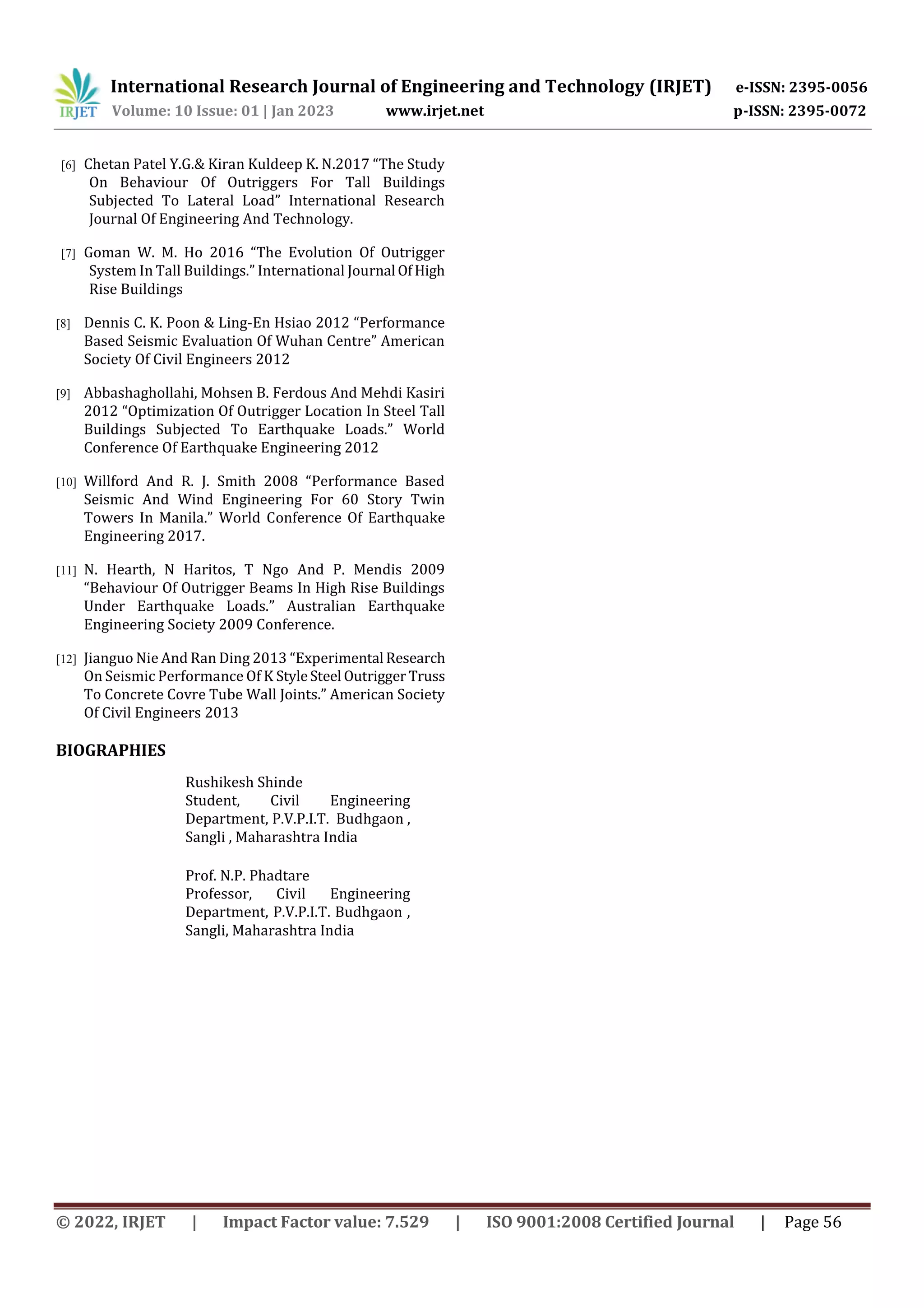 Seismic Analysis of High Rise Building Using Outriggers and Belt- Truss ...