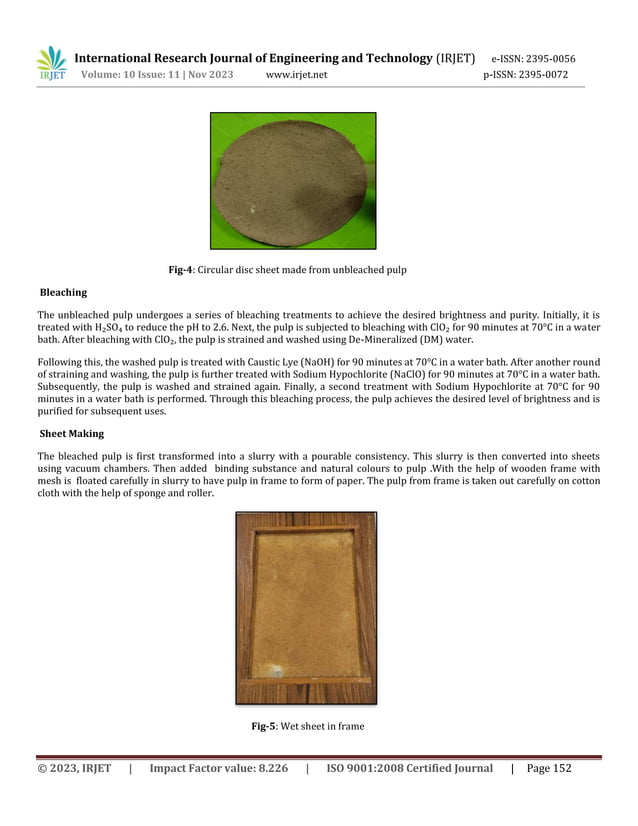 DEVELOPMENT OF PAPER AND INVITATION CARDS USING ARECA NUT HUSK FIBERS ...