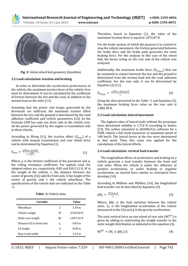 DEVELOPMENT OF A WHEEL HUB BY TOPOLOGICAL OPTIMIZATION METHOD APPLIED ...