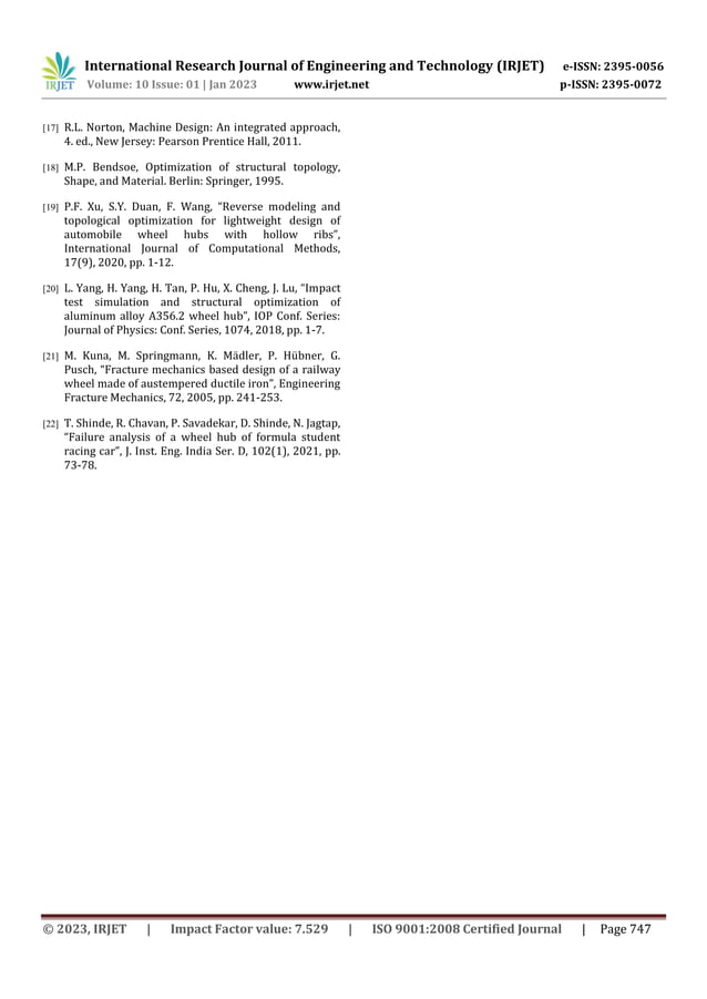 DEVELOPMENT OF A WHEEL HUB BY TOPOLOGICAL OPTIMIZATION METHOD APPLIED ...