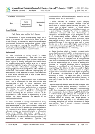 A Robust and Secured Digital Watermarking Approach Based on SVD, DWT Technique | PDF
