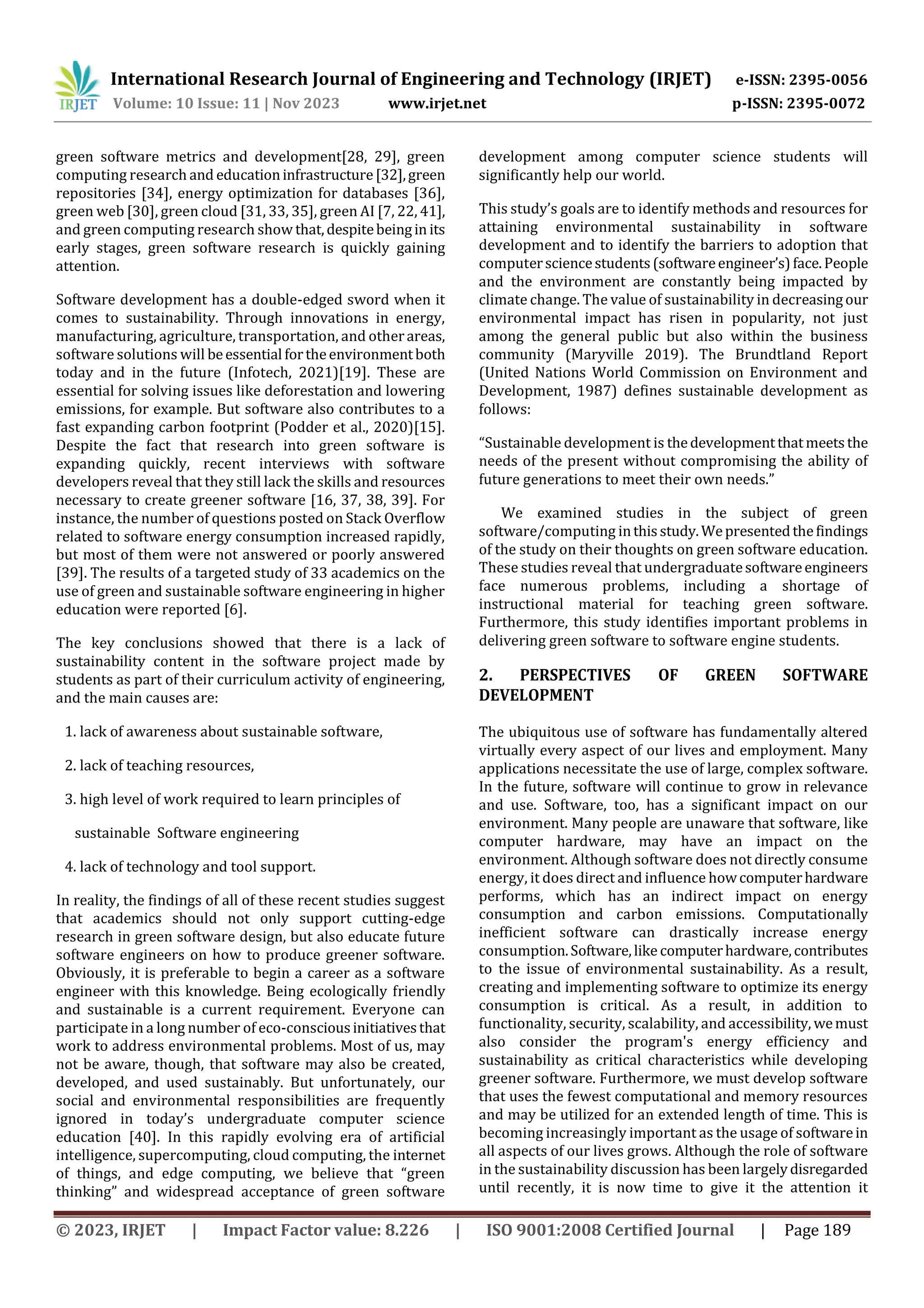 Challenges in Software Engineering for Green Software Development | PDF