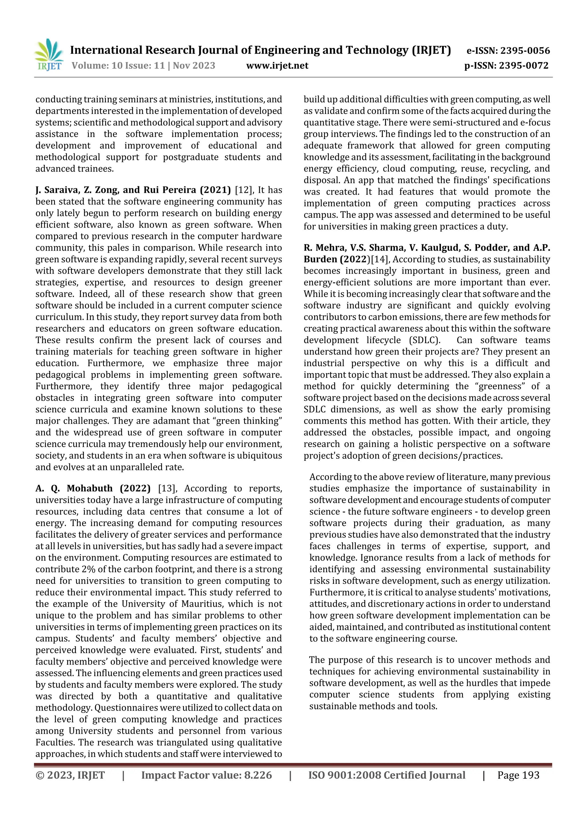 Challenges in Software Engineering for Green Software Development | PDF