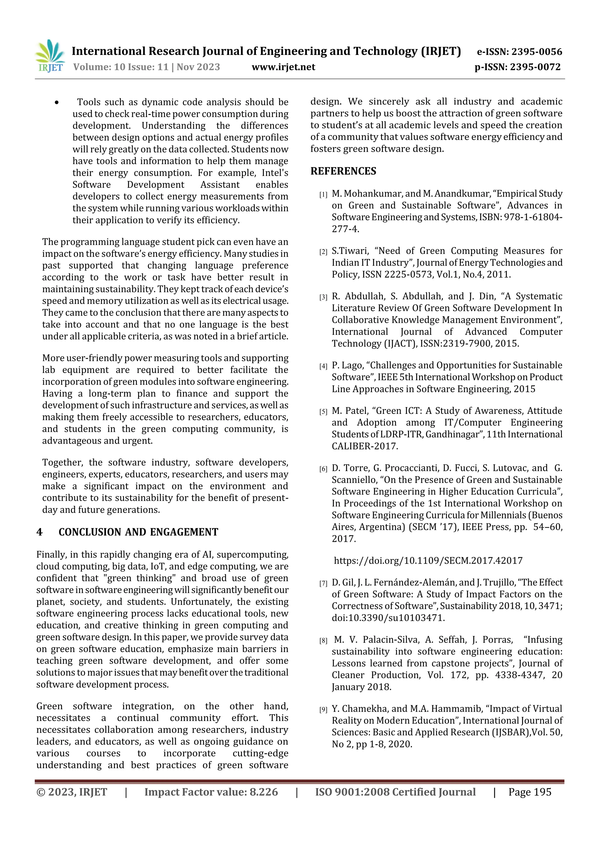 Challenges in Software Engineering for Green Software Development | PDF