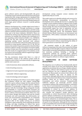 Challenges in Software Engineering for Green Software Development | PDF