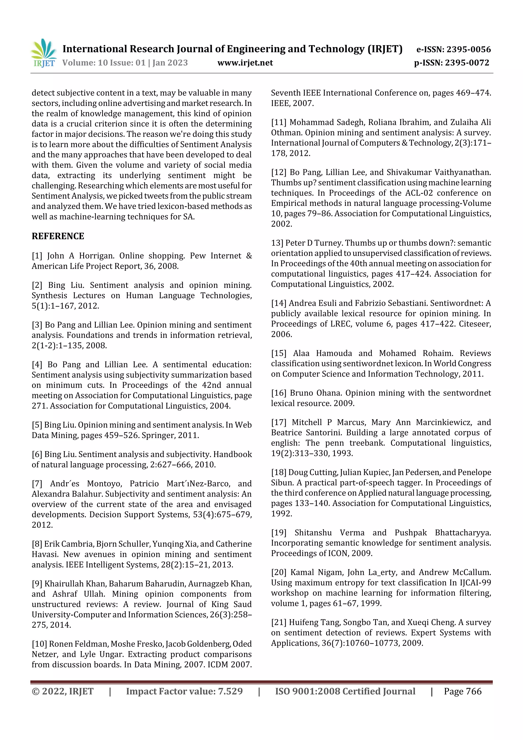 Classification Of Sentiment Analysis On Tweets Based On Techniques From Machine Learning Pdf