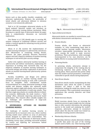 SECURING THE DIGITAL FORTRESS: ADVERSARIAL MACHINE LEARNING CHALLENGES AND COUNTERMEASURES IN ...