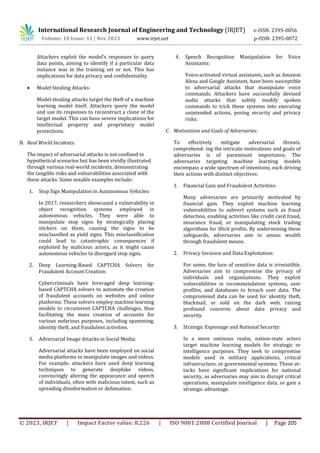 SECURING THE DIGITAL FORTRESS: ADVERSARIAL MACHINE LEARNING CHALLENGES AND COUNTERMEASURES IN ...