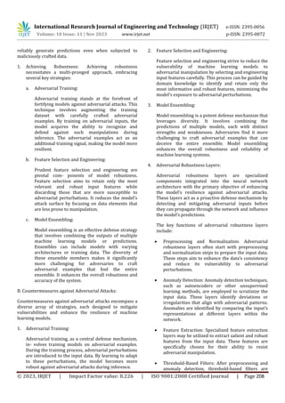 SECURING THE DIGITAL FORTRESS: ADVERSARIAL MACHINE LEARNING CHALLENGES AND COUNTERMEASURES IN ...