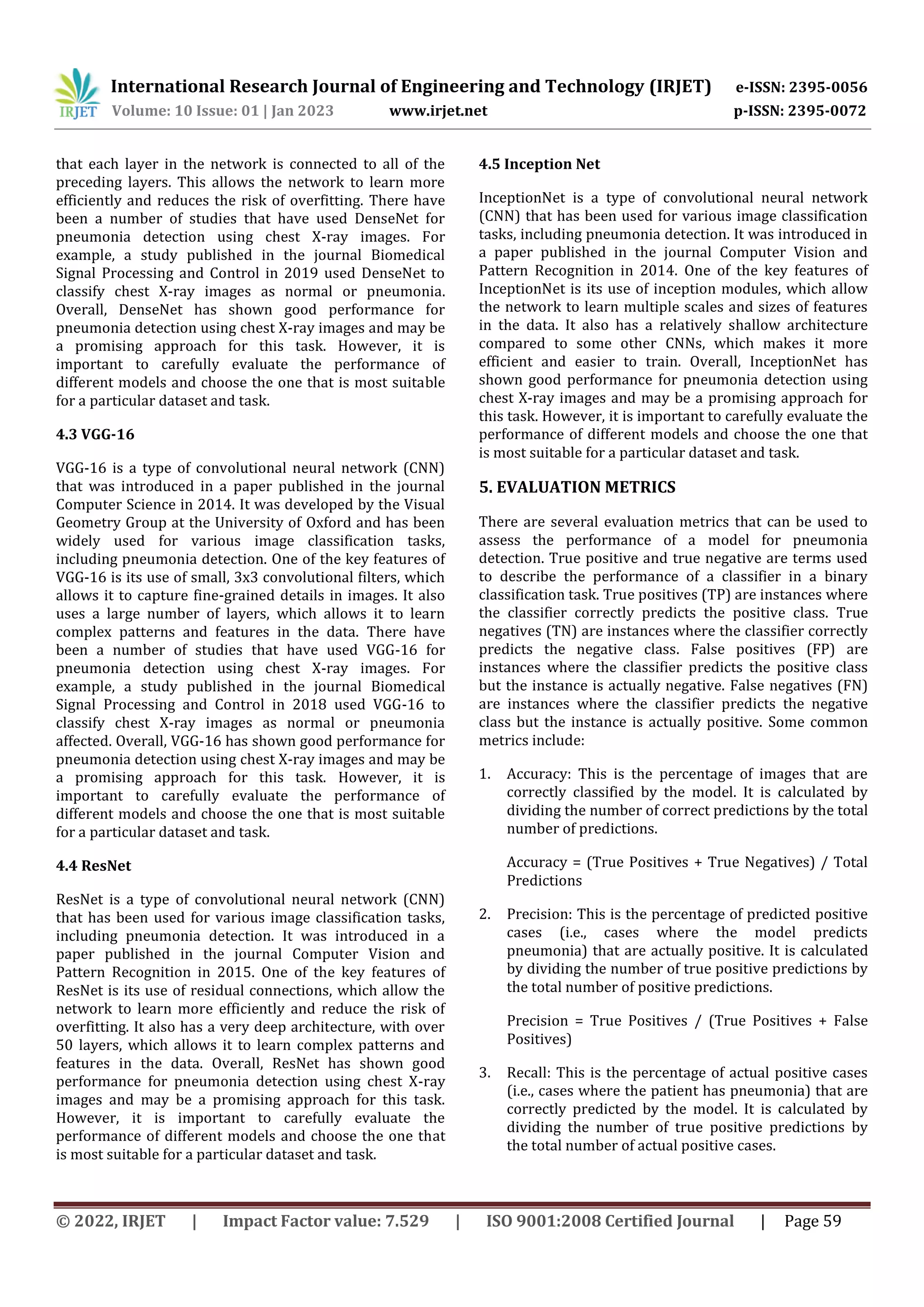 Pneumonia Detection Using Deep Learning and Transfer Learning | PDF