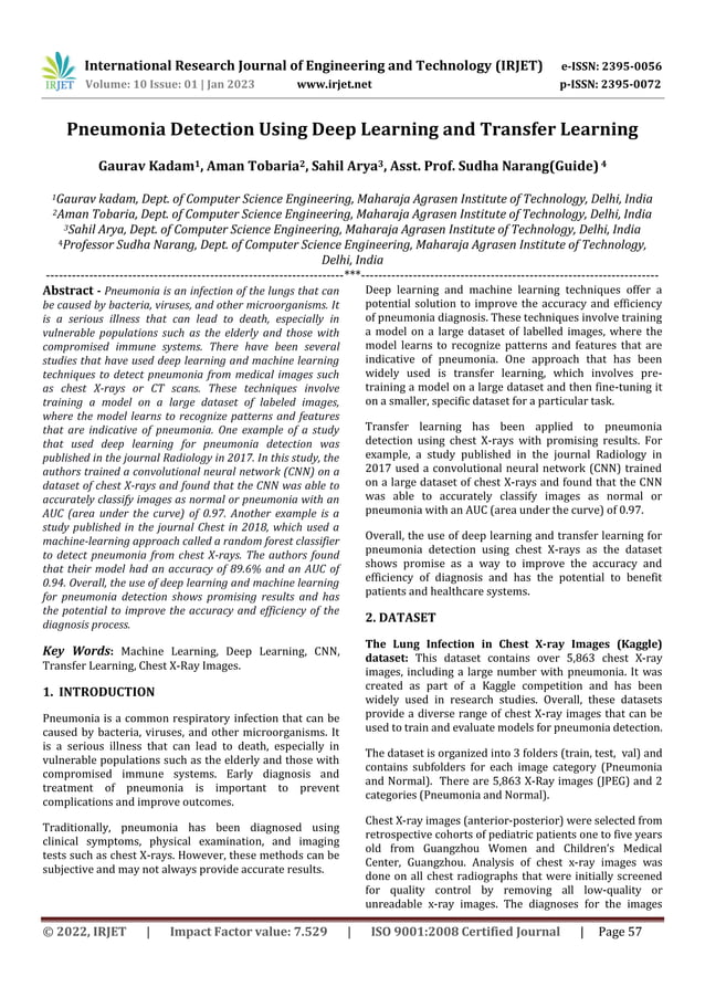 Pneumonia Detection Using Deep Learning And Transfer Learning Pdf