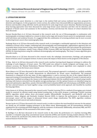 A Progressive Review: Early Stage Breast Cancer Detection using Ultrasound Imaging Modality as ...