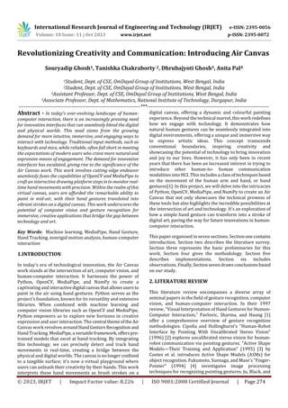 Revolutionizing Creativity and Communication: Introducing Air Canvas | PDF