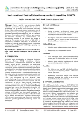 Modernization of Electrical Substation Automation Systems Using IEC61850 | PDF
