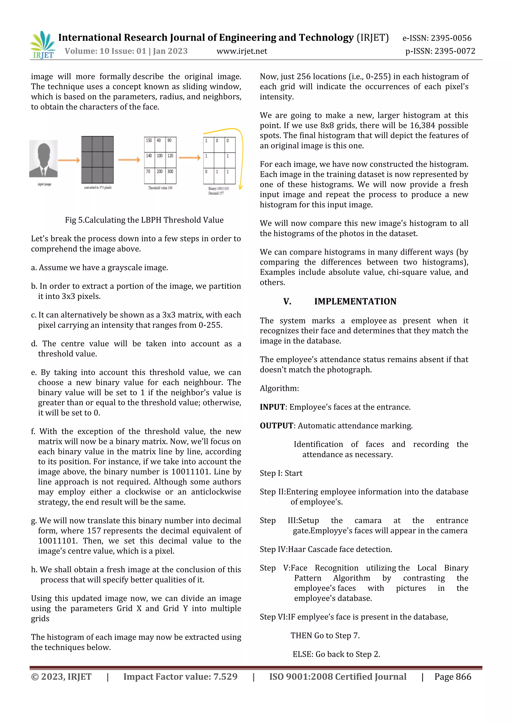 Implementation of Automatic Attendance Management System Using Harcascade and Lbph Algorithms | PDF