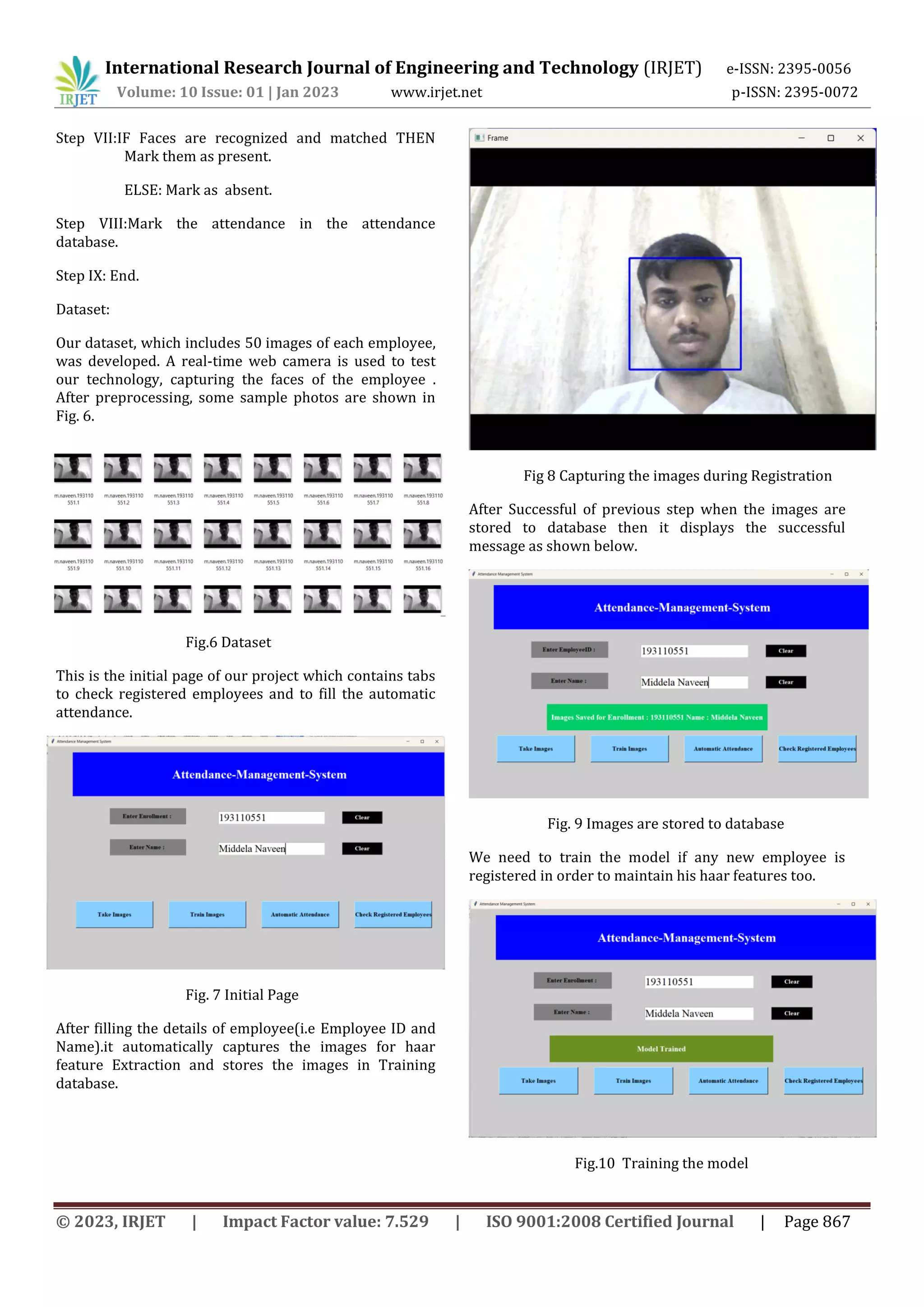 Implementation of Automatic Attendance Management System Using Harcascade and Lbph Algorithms | PDF