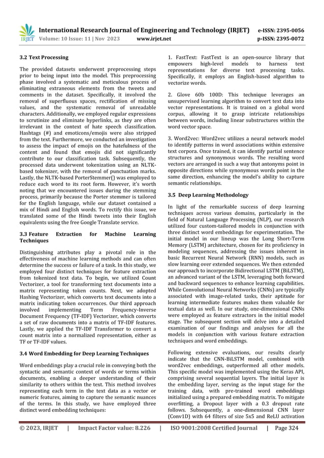 Hate Speech Detection In Multilingual Text Using Deep Learning Pdf