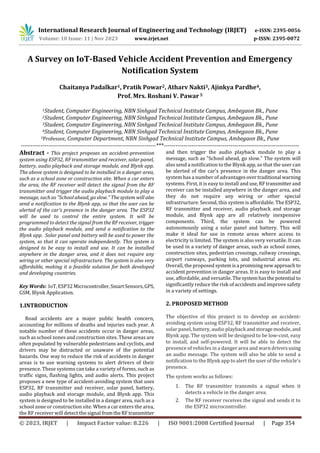 A Survey on IoT-Based Vehicle Accident Prevention and Emergency ...