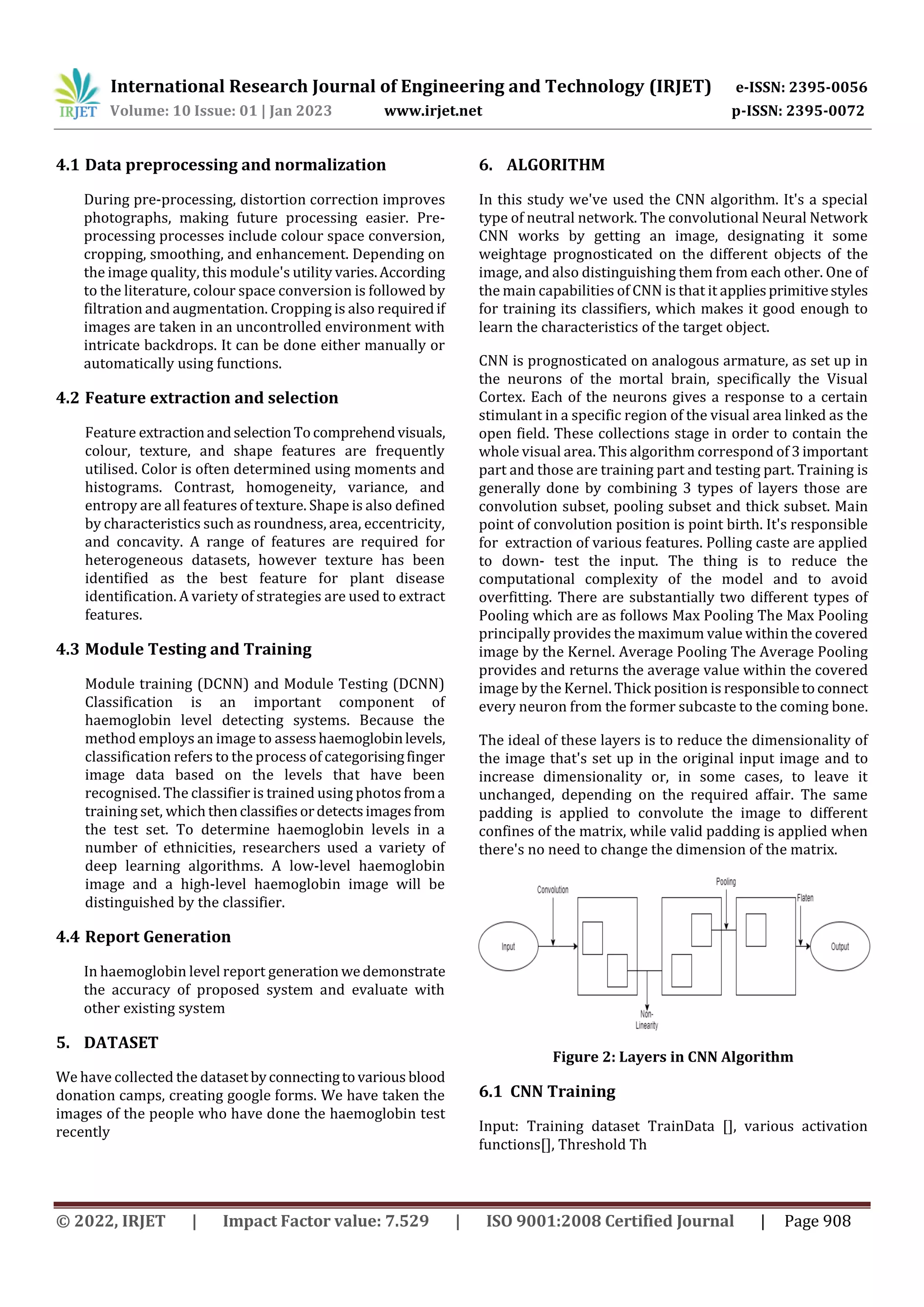Real-time and Non-Invasive Detection of Haemoglobin level using CNN | PDF