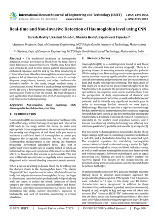 Real-time and Non-Invasive Detection of Haemoglobin level using CNN | PDF