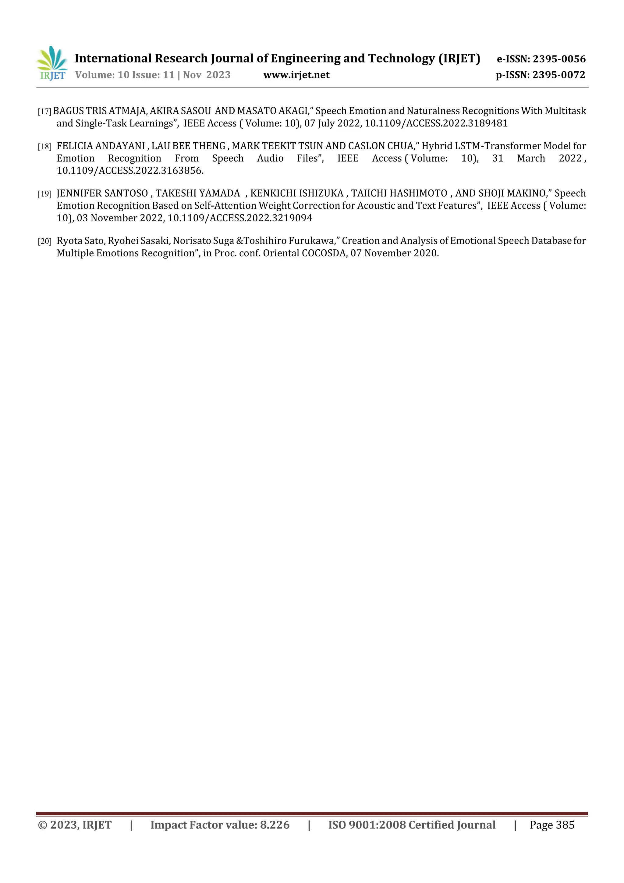 Literature Review On ”speech Emotion Recognition Using Deep Neural Network” Pdf