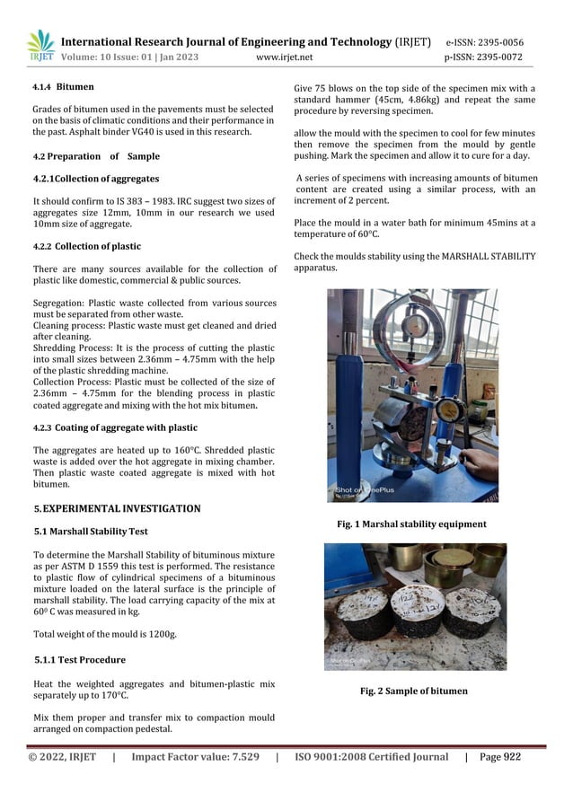 A Sustainability Approach towards use of Plastic Waste in Bituminous ...