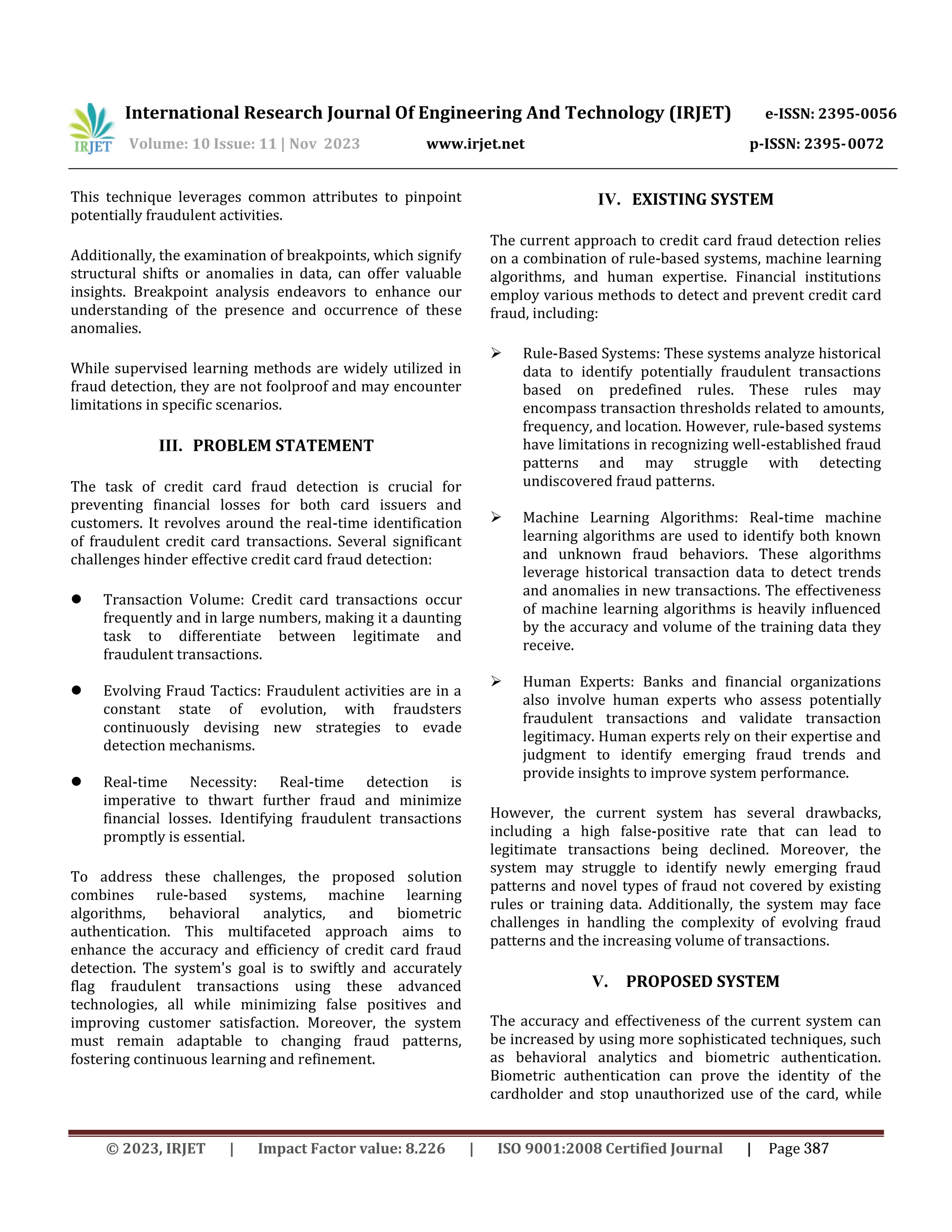 FRAUD DETECTION IN CREDIT CARD TRANSACTIONS | PDF