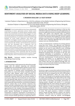 SENTIMENT ANALYSIS OF SOCIAL MEDIA DATA USING DEEP LEARNING | PDF