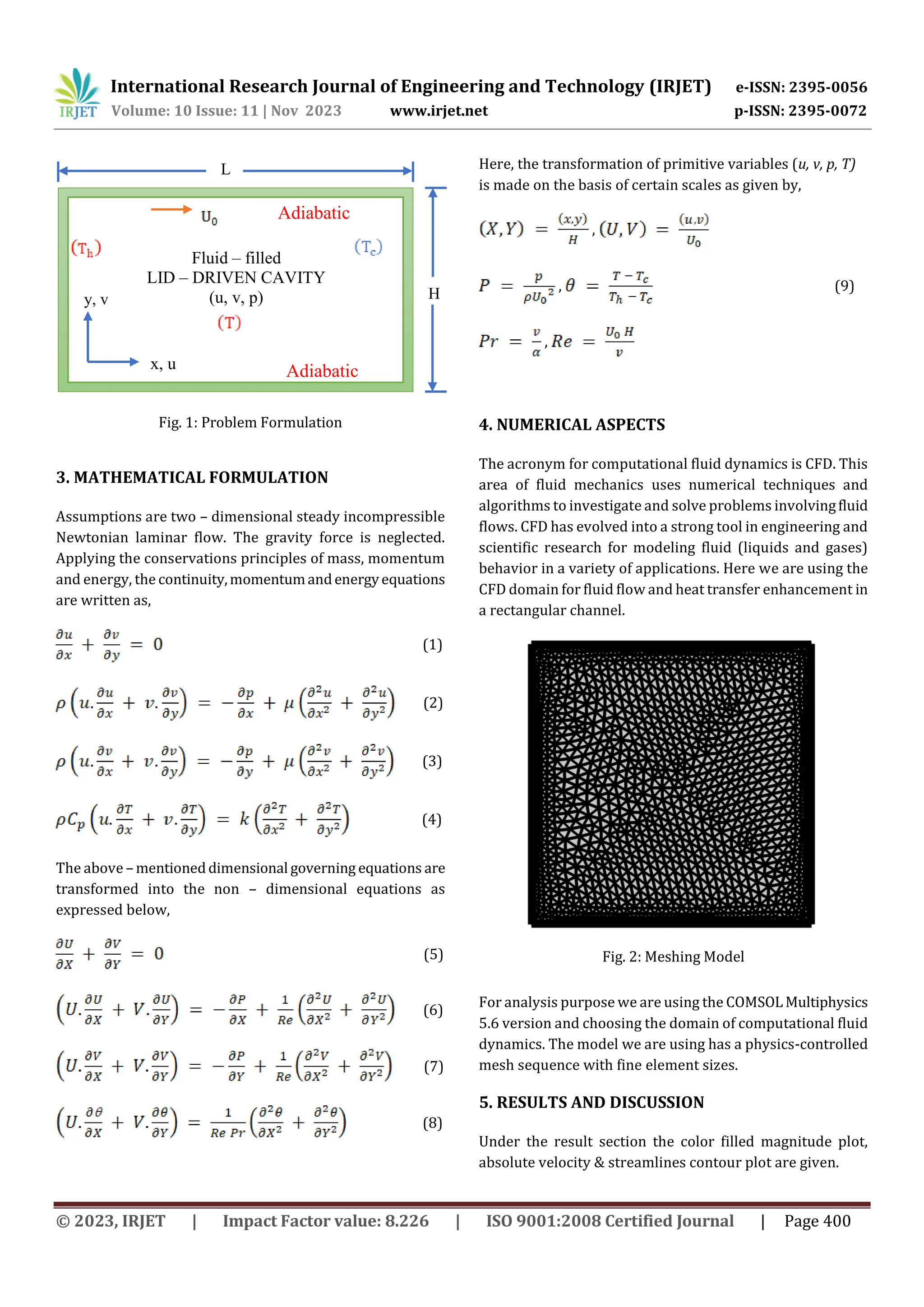FORCED CONVECTIVE HEAT TRANSFER IN A LID-DRIVEN CAVITY | PDF
