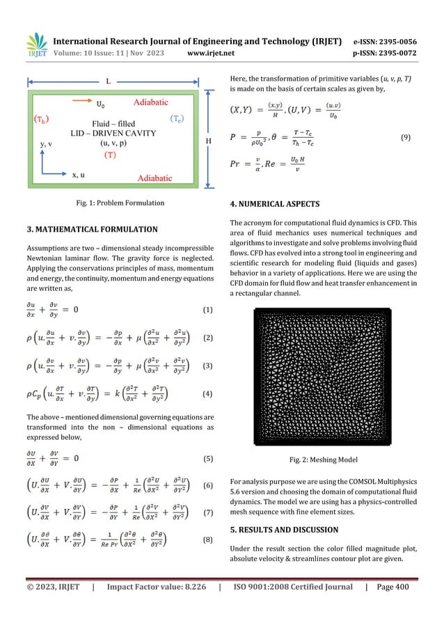 FORCED CONVECTIVE HEAT TRANSFER IN A LID-DRIVEN CAVITY | PDF