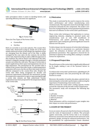 Vortex Tube Refrigeration: Research, Design and Fabrication | PDF